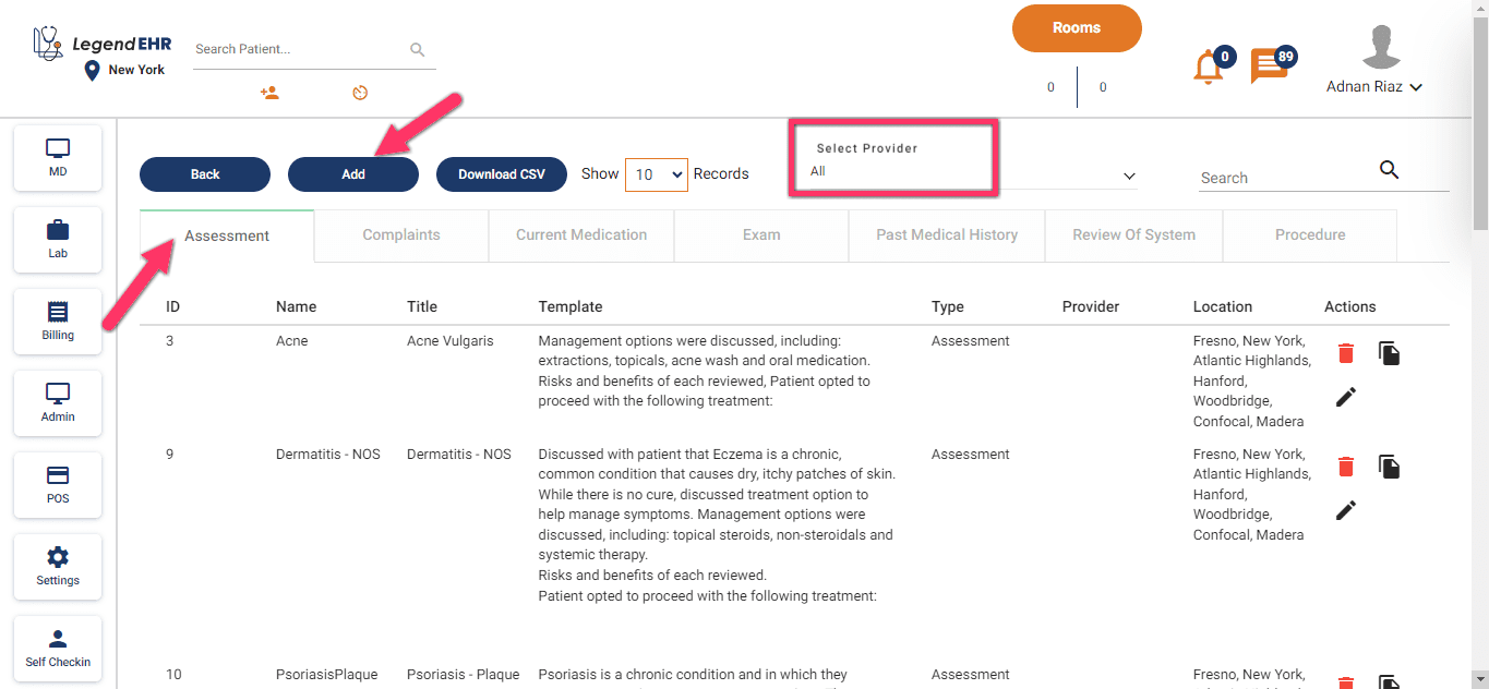 How to add Smart Phrases from Settings - LegendEHR